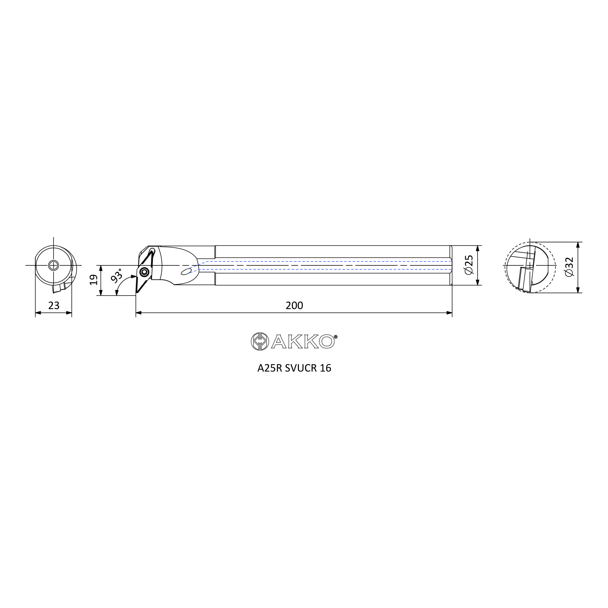 A25R SVUCR 16 - S-SYSTEM BORING BARS - AKKO METAL WORKING TOOLS | Cutting Tools ‎| CNC Cutting ...